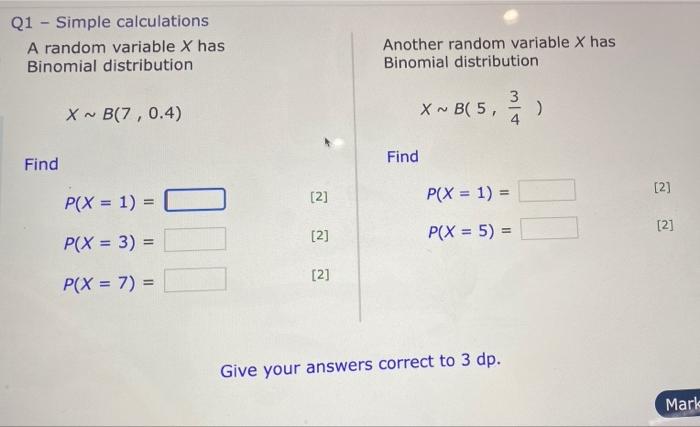 Solved Q1 Simple calculations A random variable X has | Chegg.com