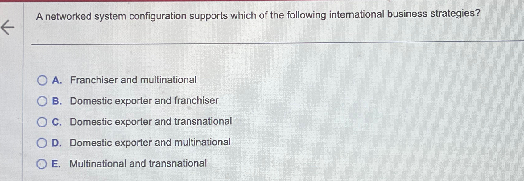 Solved A networked system configuration supports which of | Chegg.com