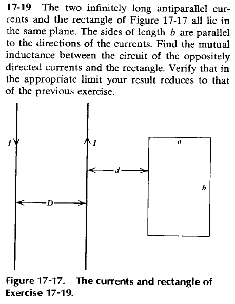 Solved 17-19 ﻿The two infinitely long antiparallel currents | Chegg.com