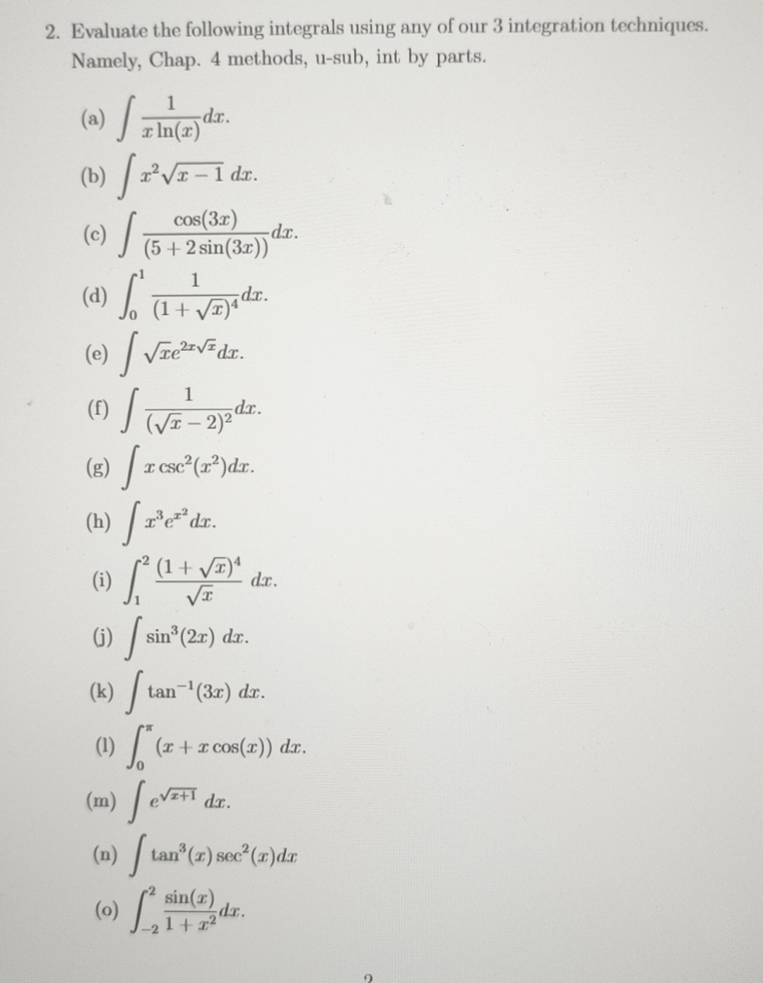 Solved Evaluate the following integrals using any of our 3 | Chegg.com