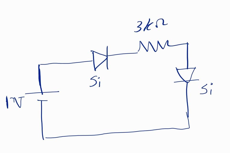 Solved calculate voltage across both silicon diodes if Vs = | Chegg.com