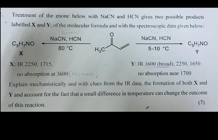 Solved Treatment of the enone below with NaCN and HCN gives | Chegg.com