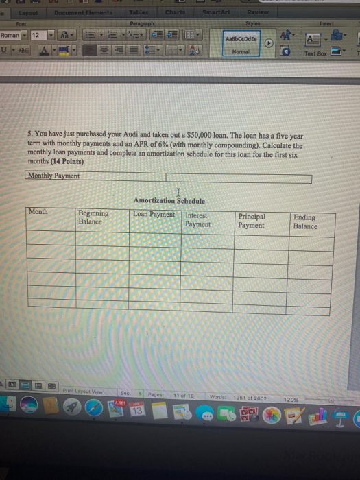Solved Layout Document Elements Tables Charts SmartArt | Chegg.com