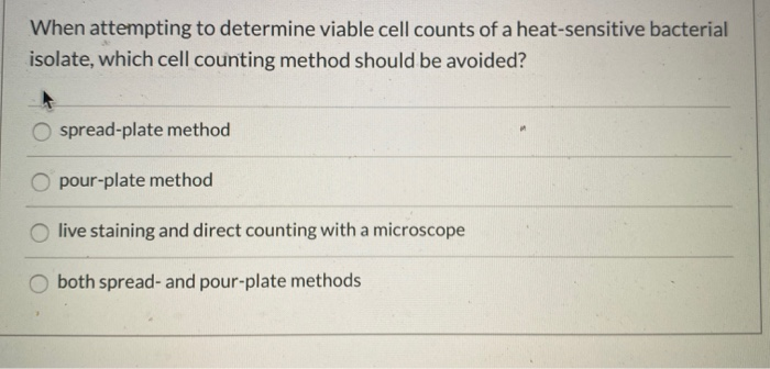 Solved When attempting to determine viable cell counts of a | Chegg.com