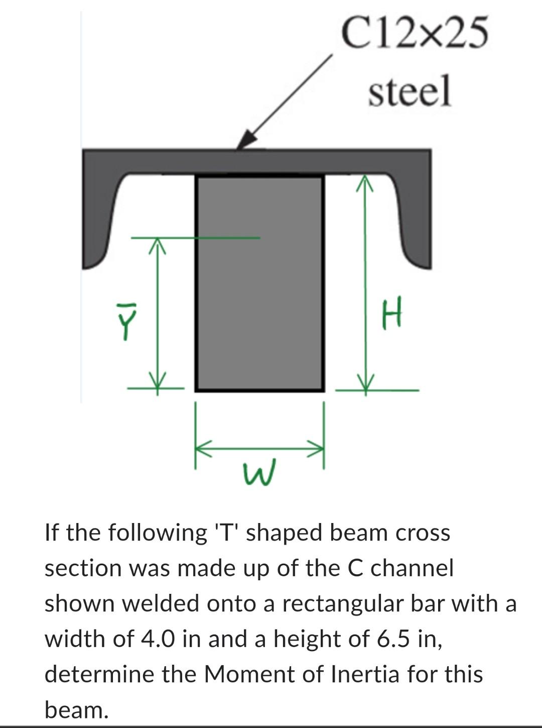 Solved If the following ' T ' shaped beam cross section was | Chegg.com