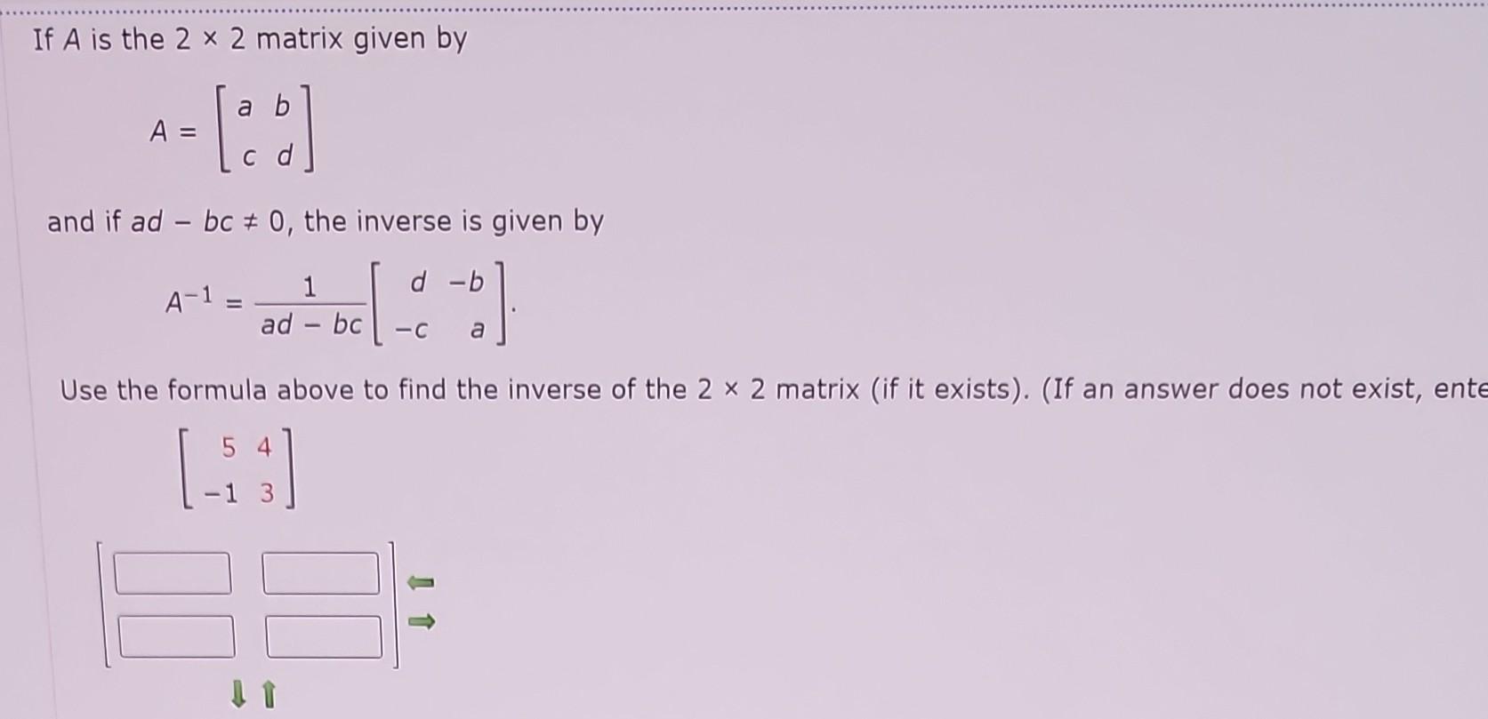 Solved If A is the 2×2 matrix given by A=[acbd] and if | Chegg.com