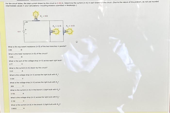 Solved For the circuit beiow, the total current drawn by the | Chegg.com