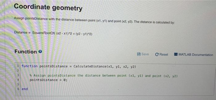 Solved Coordinate geometry Assign pointsDistance with the | Chegg.com