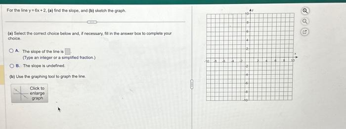 Solved For the line y=6x+2,(a) find the slope, and (b) | Chegg.com