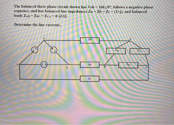 Solved The balanced three phase circuit shown has | Chegg.com