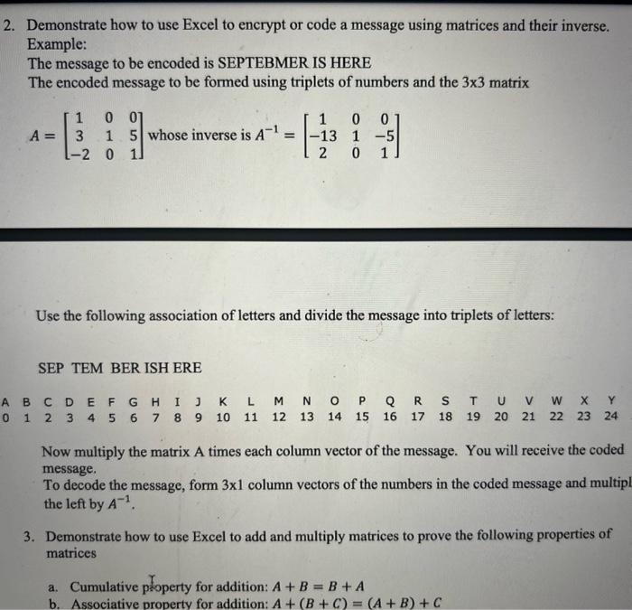 course. You may create your own examples or will | Chegg.com