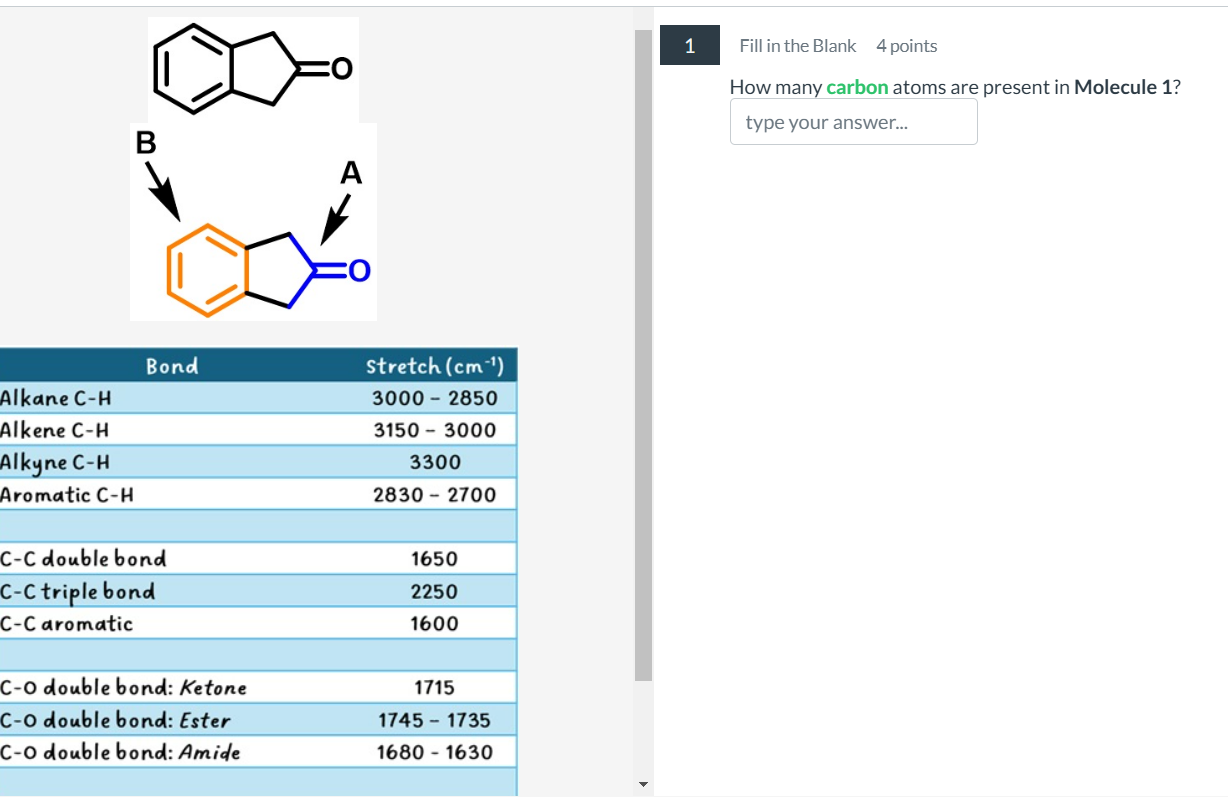 Solved How many carbon atoms are present in Molecule 1?type | Chegg.com