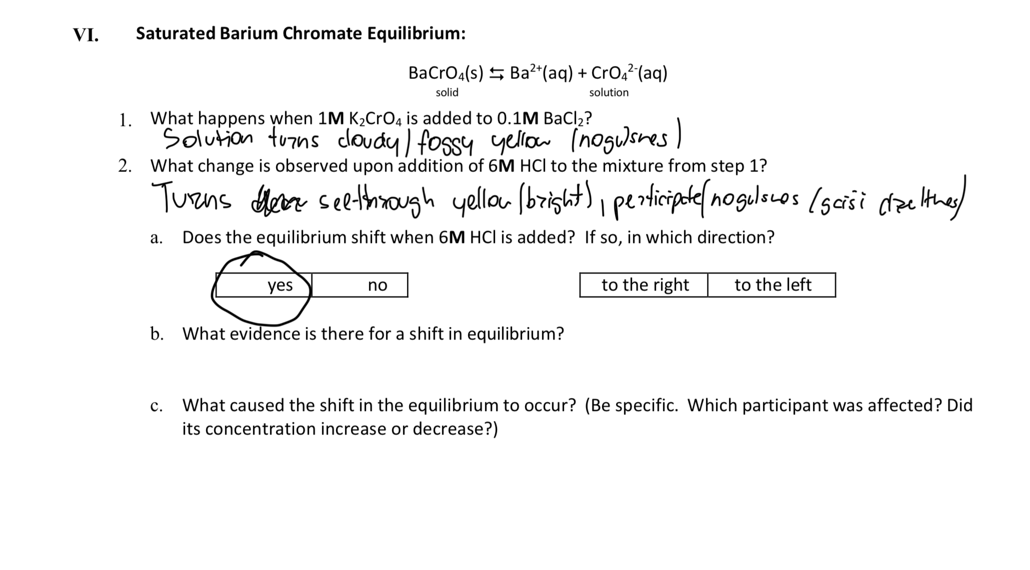 Solved VI. ﻿Saturated Barium Chromate | Chegg.com