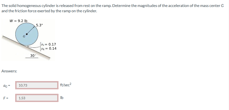 Solved The solid homogeneous cylinder is released from rest | Chegg.com