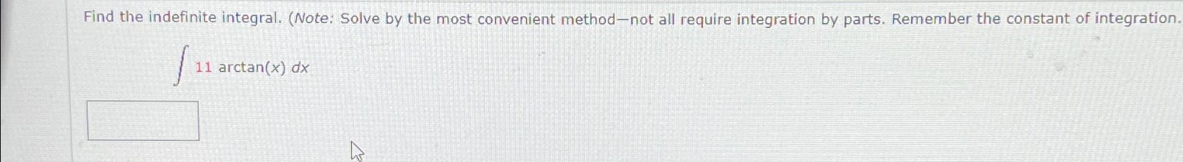 Solved Find the indefinite integral. (Note: Solve by the | Chegg.com