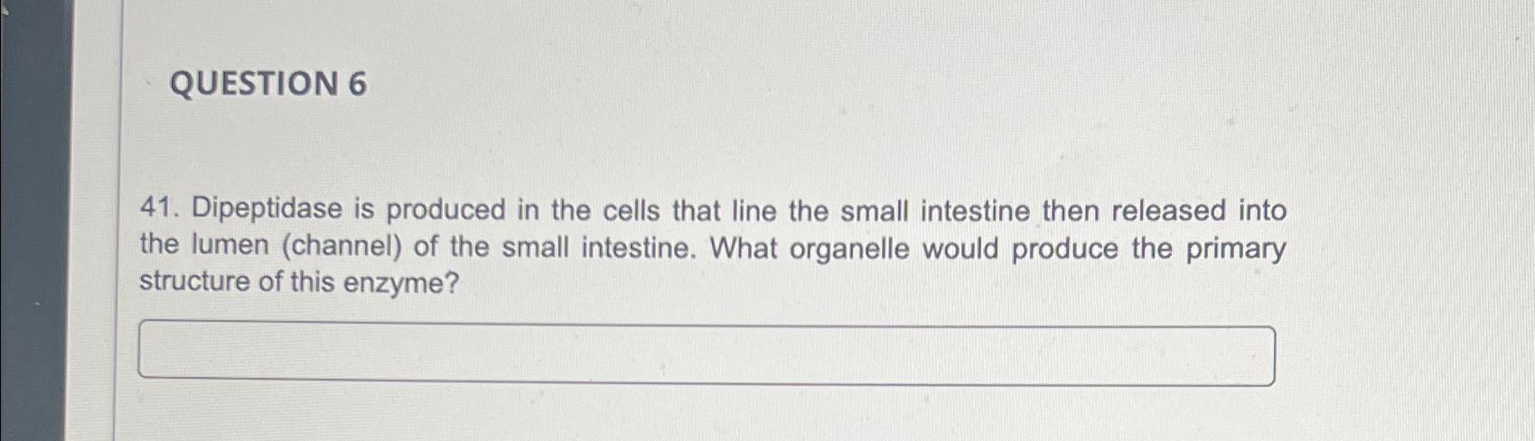 Solved QUESTION 641. ﻿Dipeptidase is produced in the cells | Chegg.com
