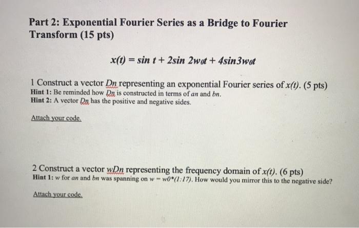 Part 2: Exponential Fourier Series as a Bridge to | Chegg.com