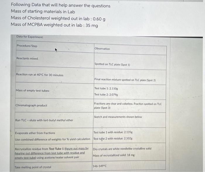 Theoretical (using masses weighed out in lab) and % | Chegg.com