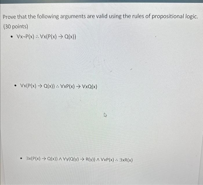 Solved Prove that the following arguments are valid using | Chegg.com