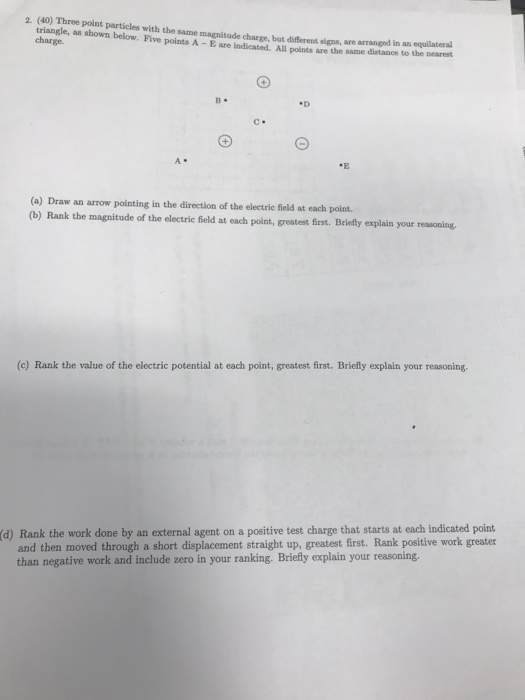 Solved I (10) In each case below, four point particles are | Chegg.com