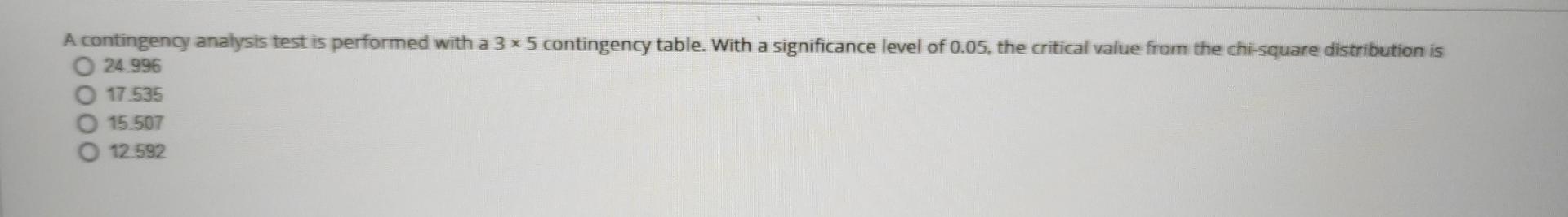Solved A contingency analysis test is performed with a 3x5 | Chegg.com