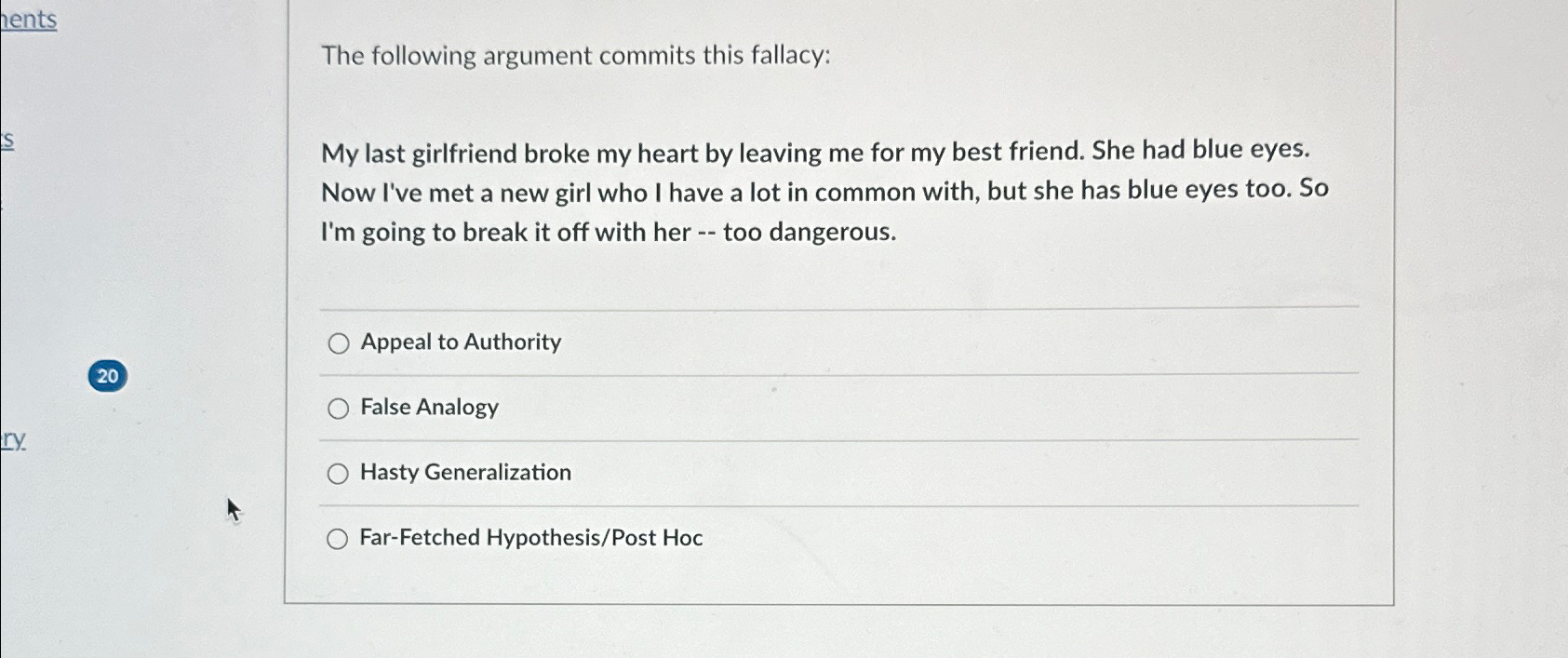 Solved The following argument commits this fallacy:My last | Chegg.com