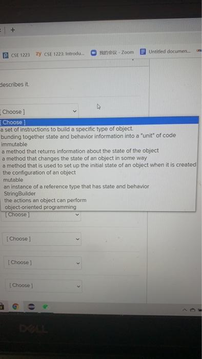 Solved + Zoom Untitled documen... CSE 1223 ZY CSE 1223 | Chegg.com