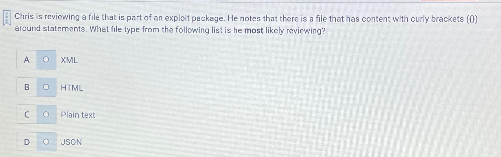 Solved Chris is reviewing a file that is part of an exploit | Chegg.com