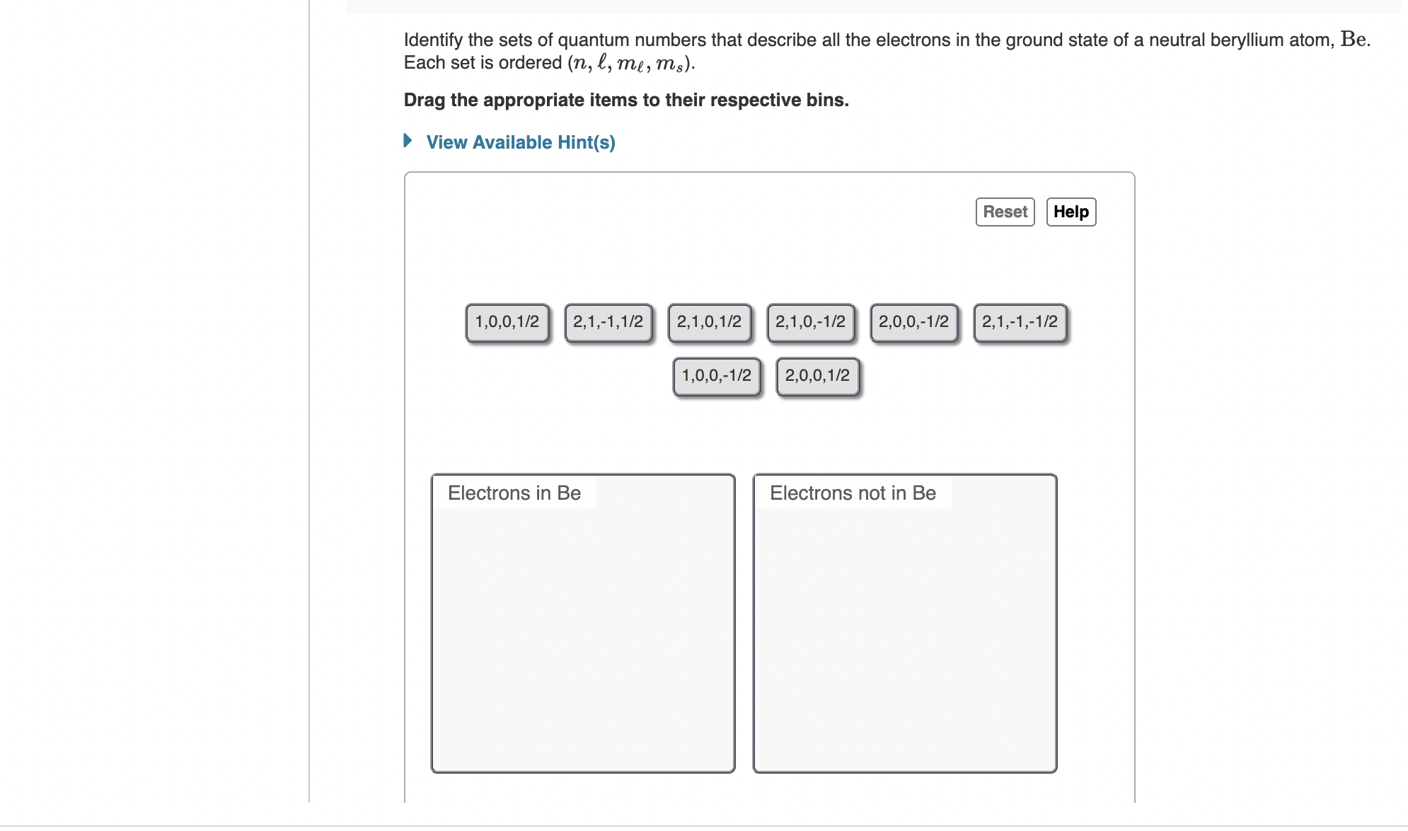Solved Identify the sets of quantum numbers that describe | Chegg.com