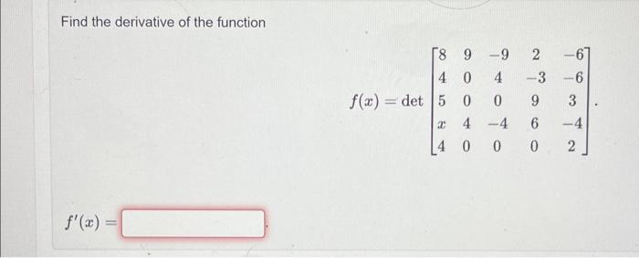 Solved Find the derivative of the function | Chegg.com
