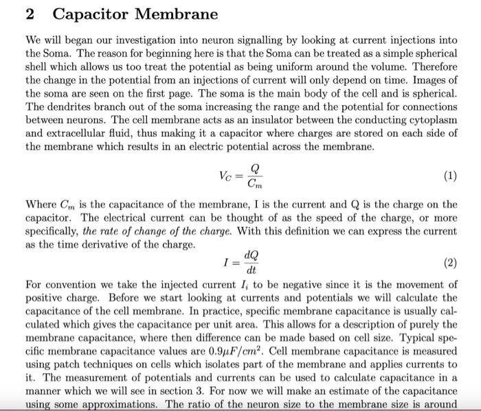 Solved Figure 2: Circuit diagram for membrane capacitor and | Chegg.com