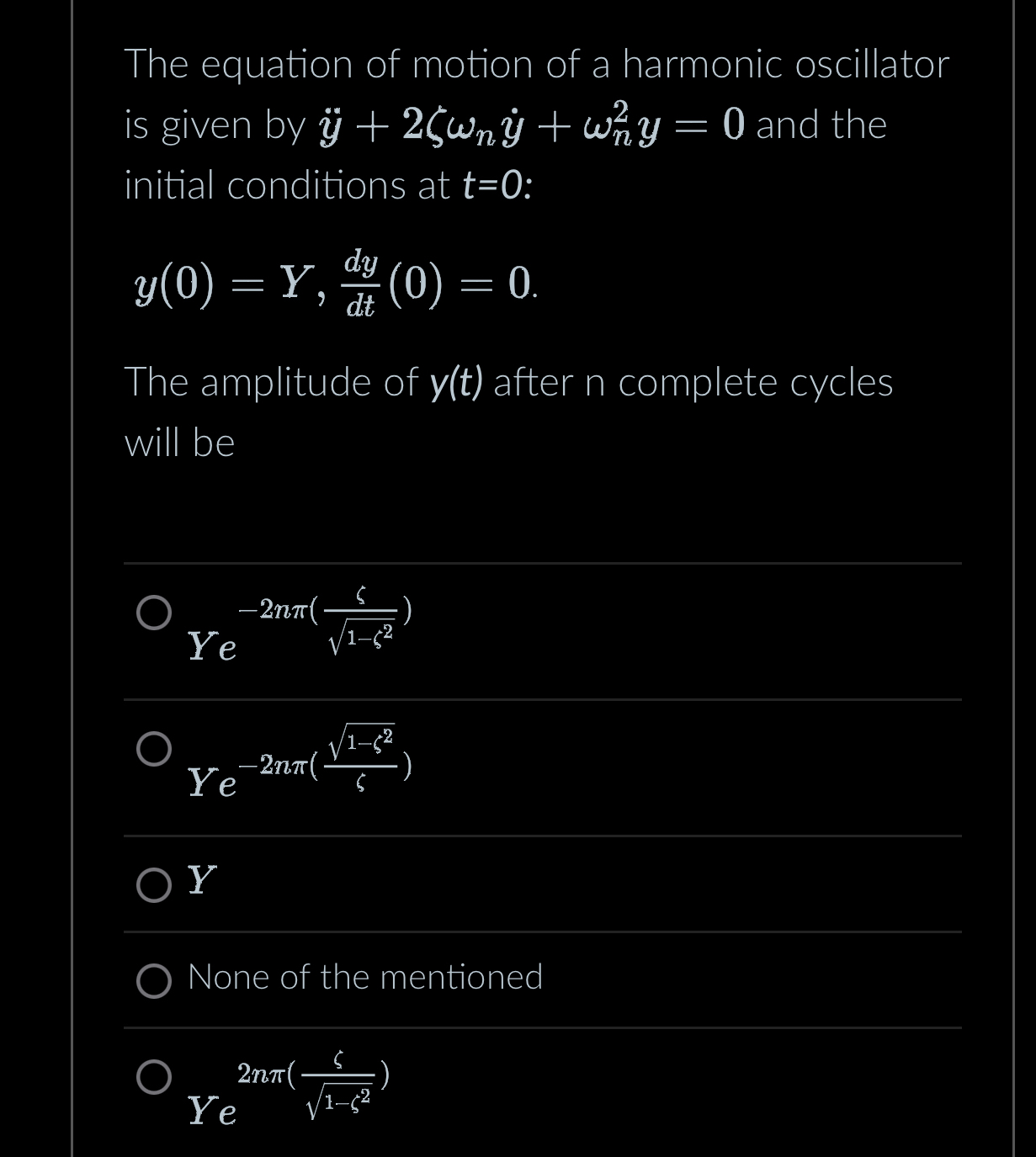Solved The equation of motion of a harmonic oscillator is | Chegg.com