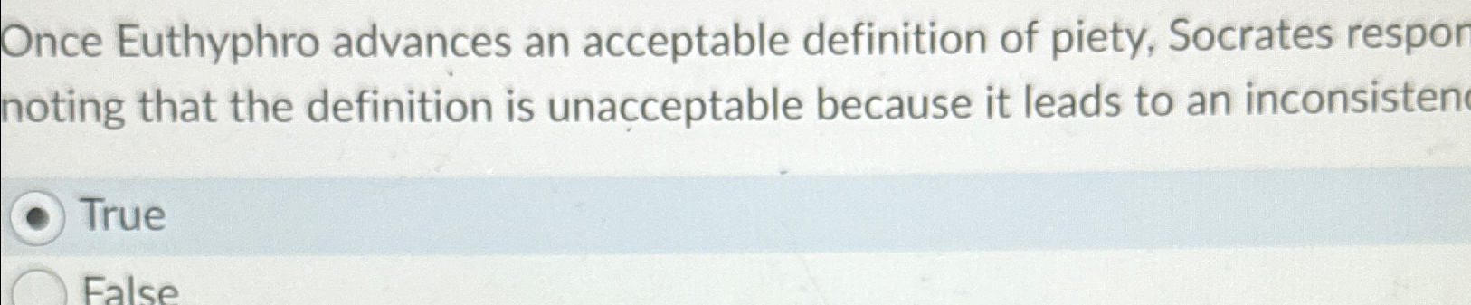 Solved Once Euthyphro advances an acceptable definition of | Chegg.com