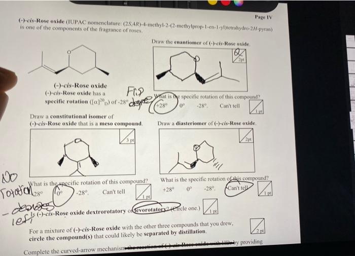 Solved Page IV - cis-Rose oxide (IUPAC nomenclature | Chegg.com