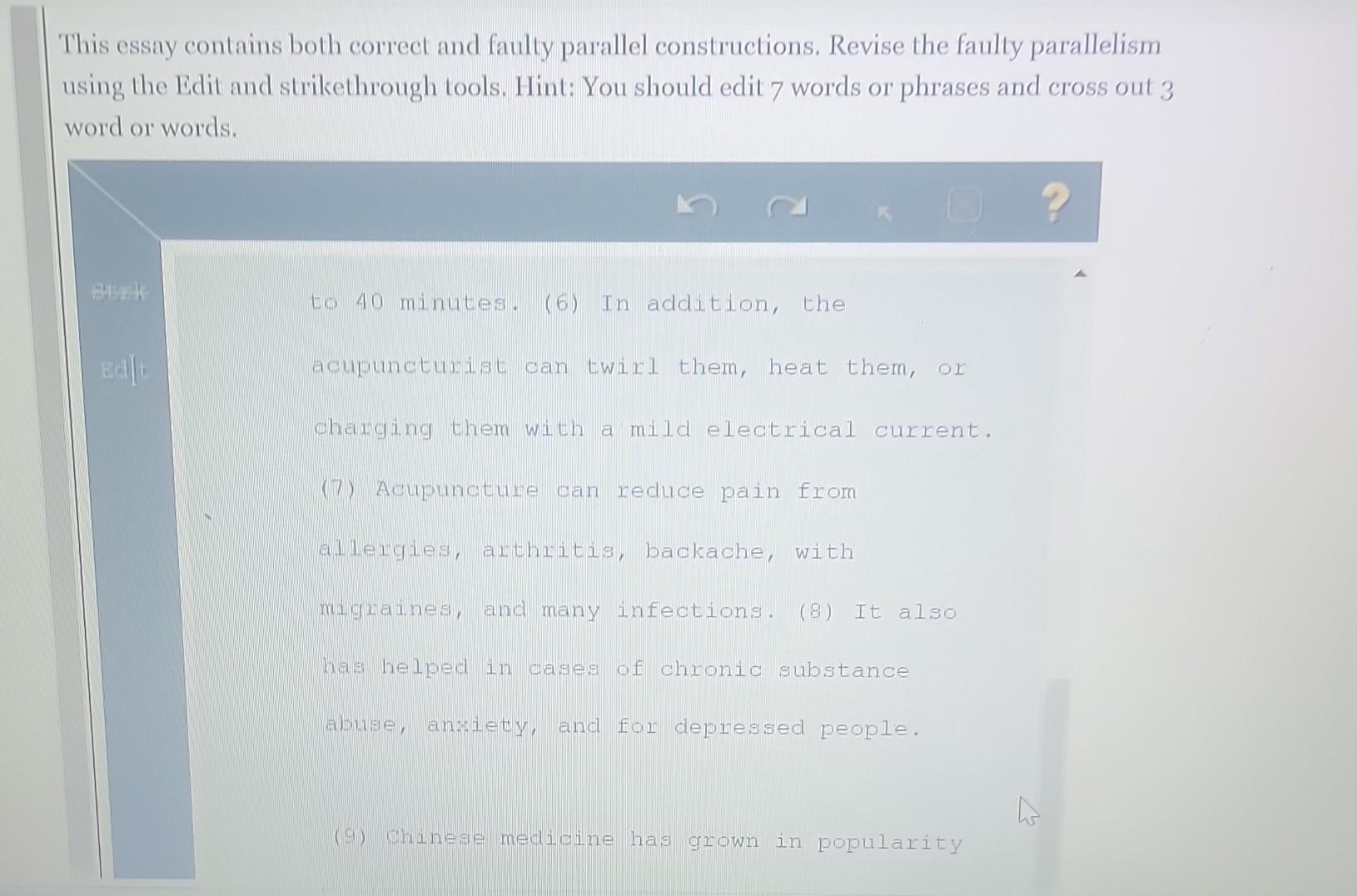 This essay contains both correct and faulty parallel | Chegg.com