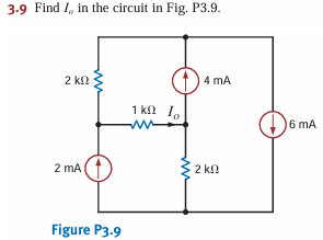 Solved 3.9 ﻿Find Io in ﻿the circuit in ﻿Fig. P3.9.Figure | Chegg.com