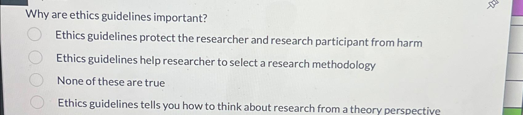 Solved Why are ethics guidelines important?Ethics guidelines | Chegg.com