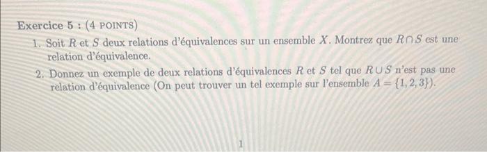 Solved Exercise 5: (4 POINTS) 1. Let \( R \) and \( S | Chegg.com