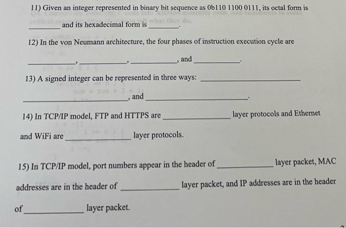 Solved 11) Given an integer represented in binary bit | Chegg.com