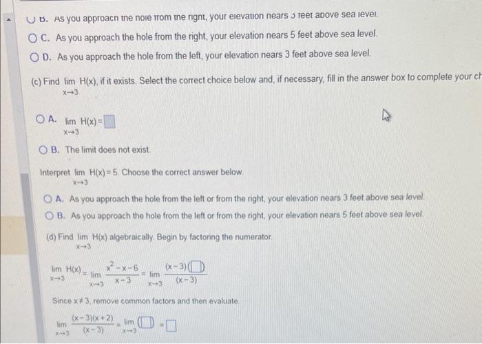 Solved On a hill there is a hole 4 feet deep. The function | Chegg.com