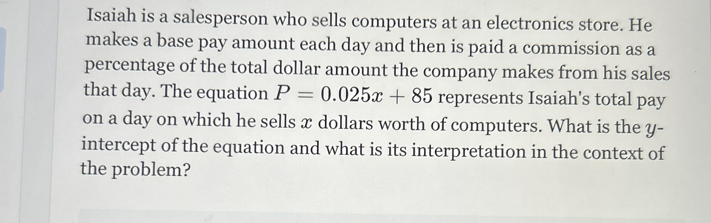Solved Isaiah is a salesperson who sells computers at an | Chegg.com