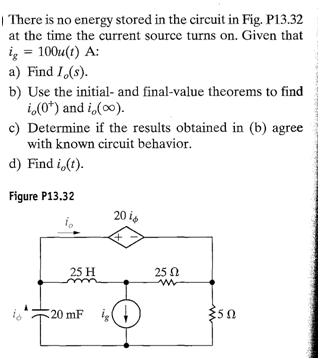 Solved There is no energy stored in the circuit in Fig. | Chegg.com