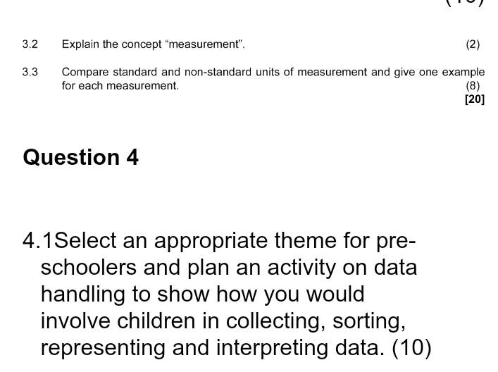 Solved 3.2 Explain the concept "measurement". (2) 3.3 | Chegg.com