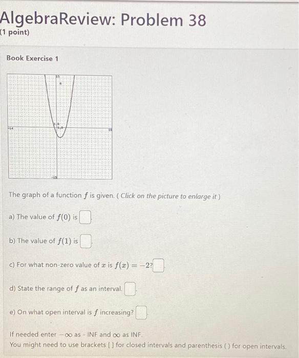 Solved AlgebraReview: Problem 38 (1 point) Book Exercise 1 | Chegg.com