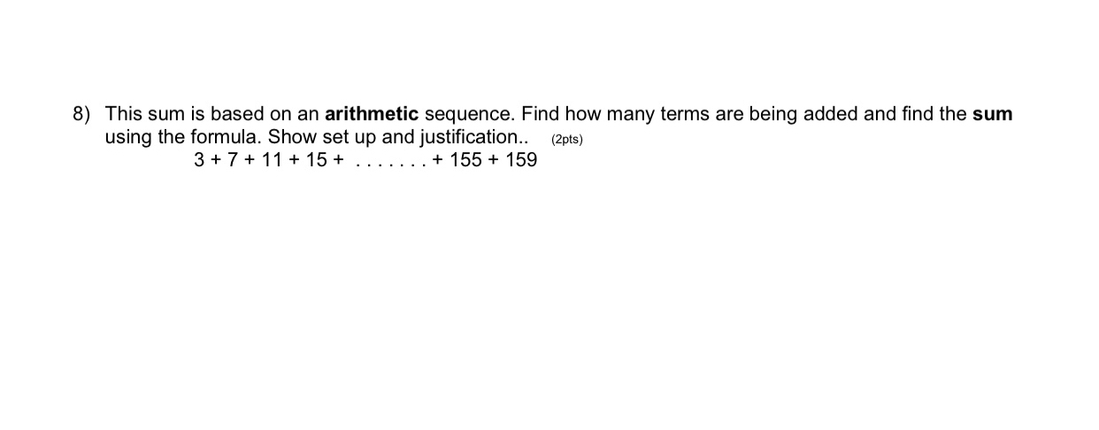 Solved This Sum Is Based On An Arithmetic Sequence Find How