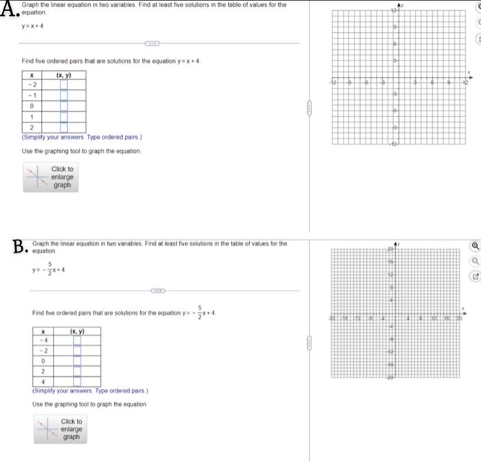 Solved Graph the linear equation in two variables. Find at | Chegg.com