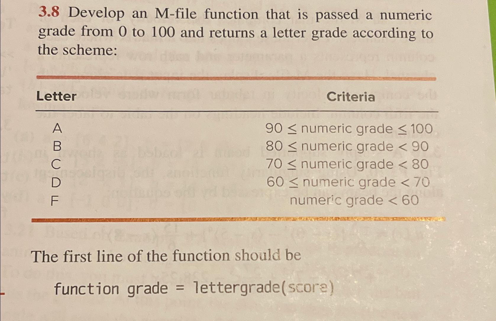Solved 3.8 ﻿Develop an M-file function that is passed a | Chegg.com
