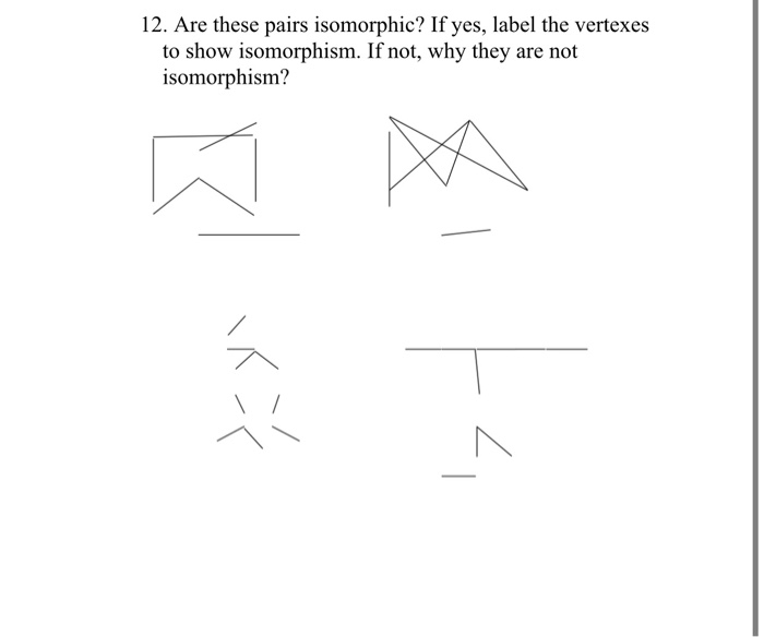 Solved 12. Are these pairs isomorphic? If yes, label the | Chegg.com