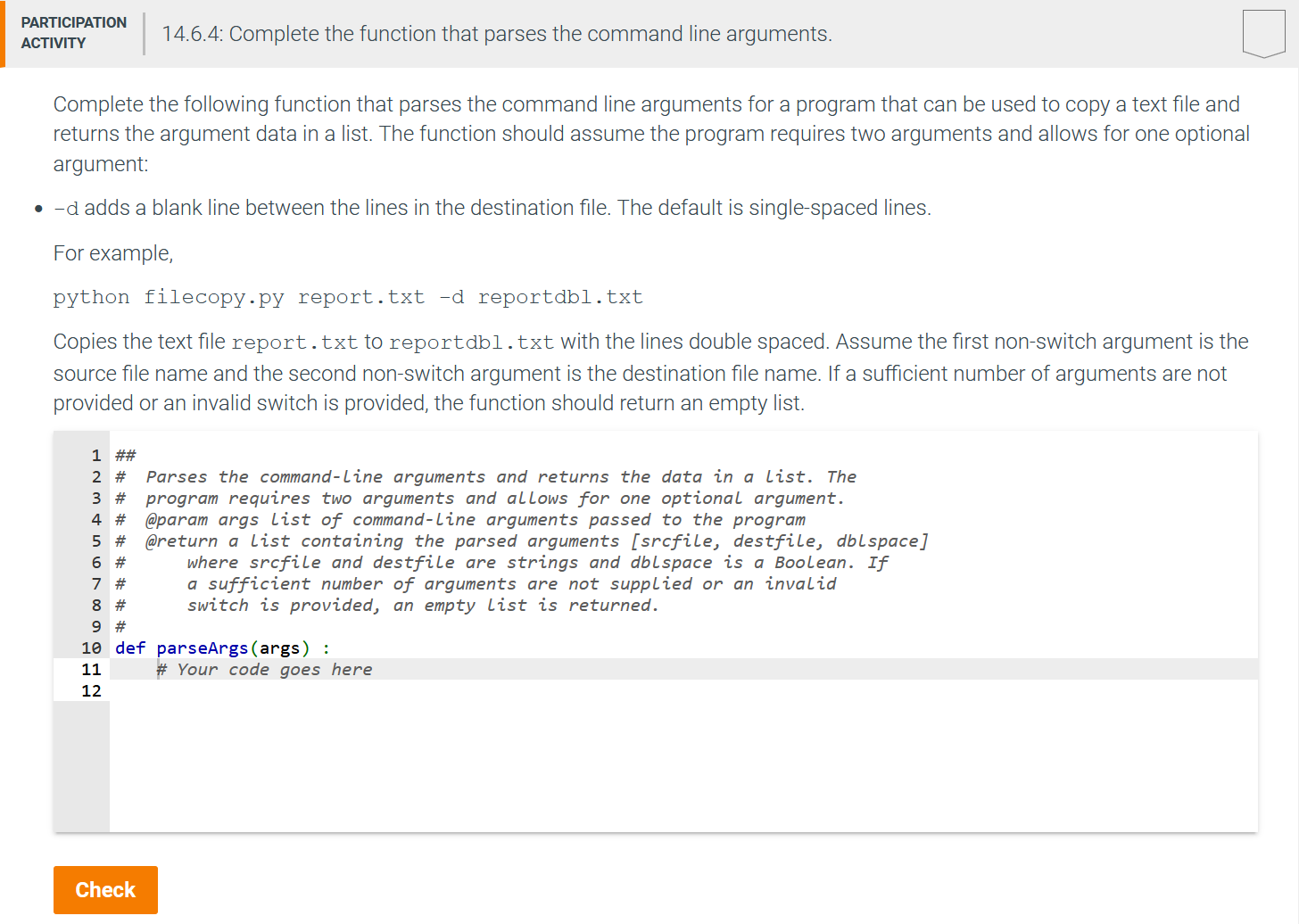Solved Complete the following function that parses the | Chegg.com