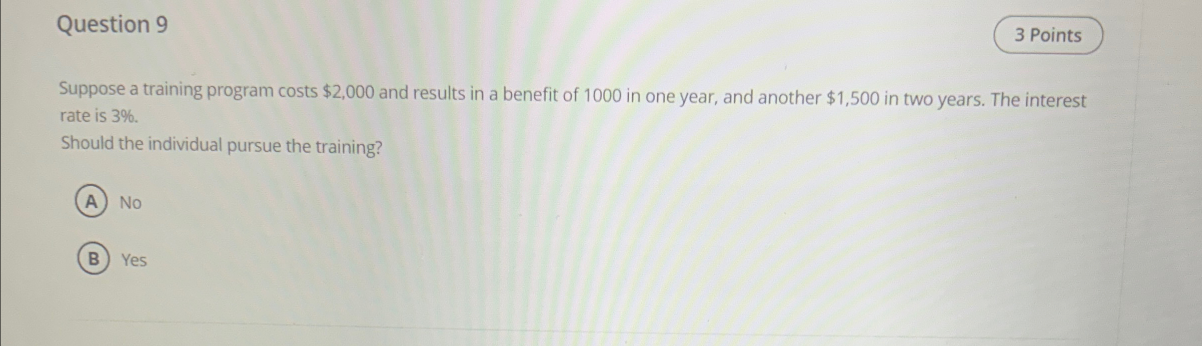 Solved Question 93 ﻿PointsSuppose a training program costs | Chegg.com